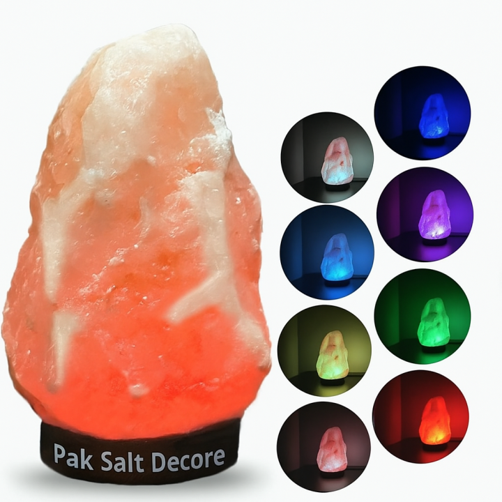 Himalayan Salt Lamp Natural Crystal Rock with 7 Color Changing LED Bulb ...