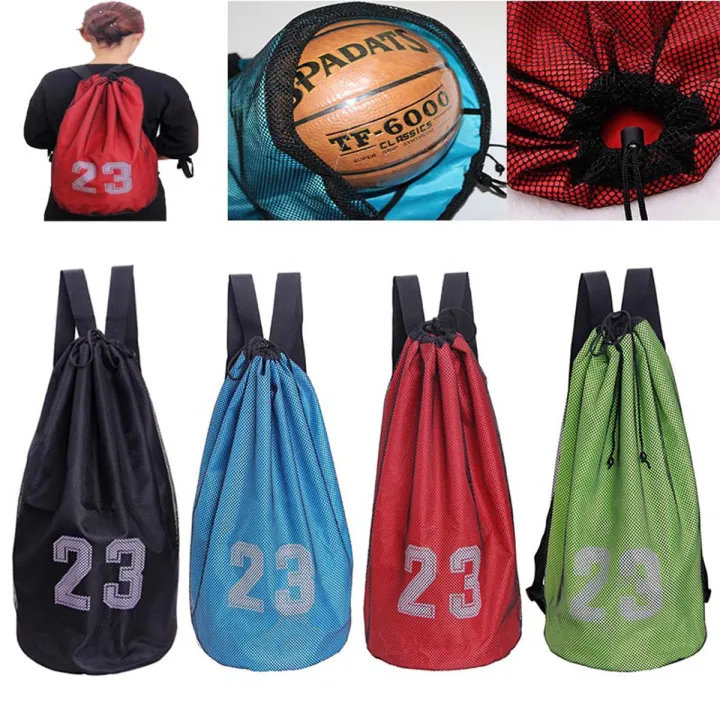 Portable Basketball Cover Mash Bag Football Soccer Storage Backpack ...