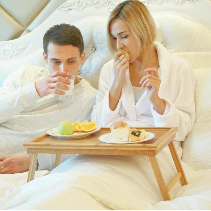 Bed Tray Wood Folding Bed Serving Tray Breakfast Table/ Laptop Table ...