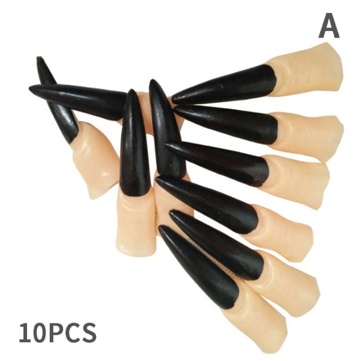 Halloween Long Fake Witches Nose Props Ghost Finger Nail Cosplay DIY ...