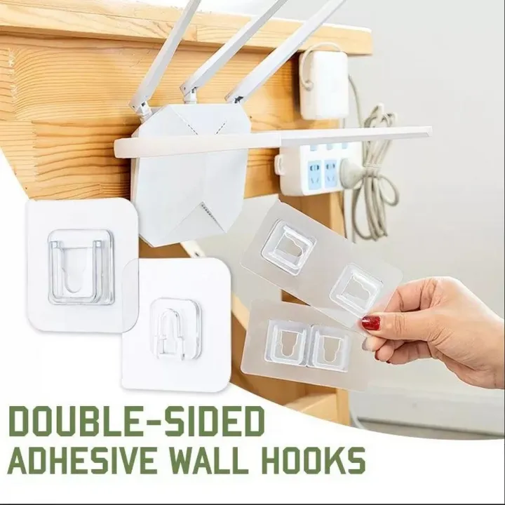 4 Pair Double-sided Adhesive Wall Hooks Suction Cup Hooks stick hook ...