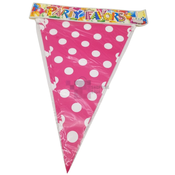 Dark Pink Polka Dot Flag Banner - 11 Inch Height - Flag Banner - Pink ...