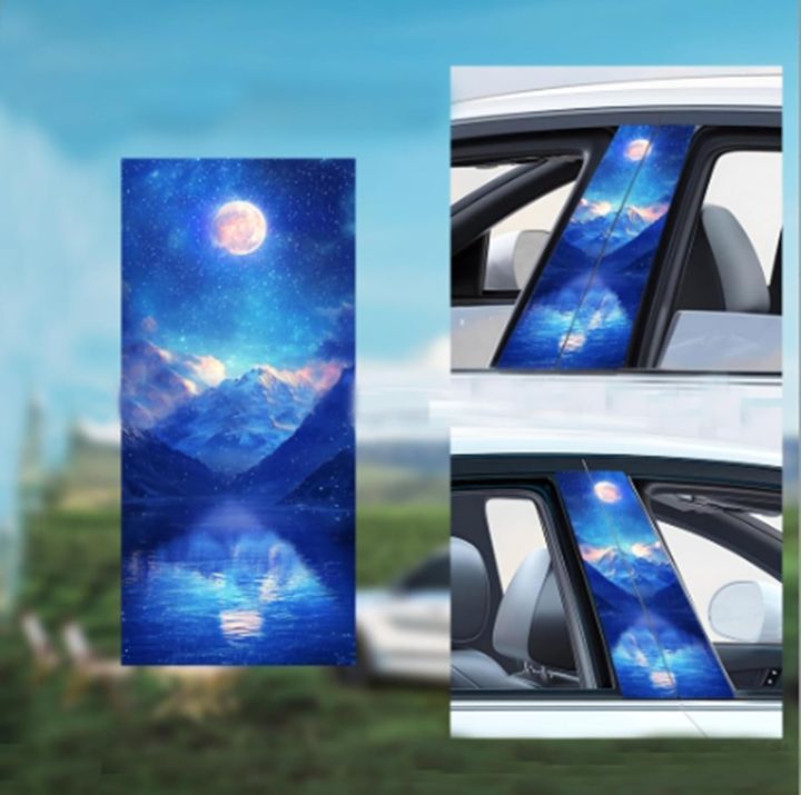 2pcs/1set Car B Pillar Sticker Decal Upgraded Vinyl Car Decals Body ...