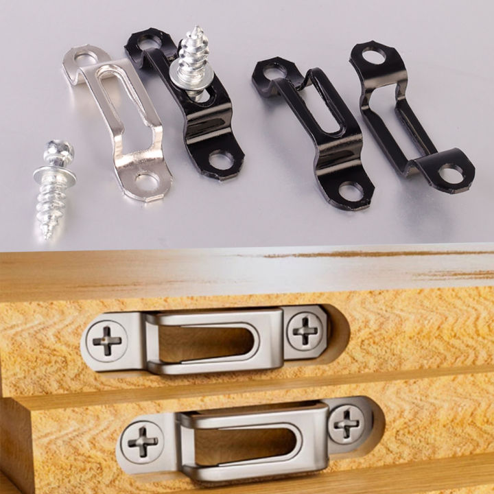 1/6Set Invisible Cabinet Connectors Woodworking Metal Cupboard Hinges ...