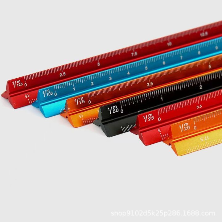 Aluminum Alloy Scale Dezi Triangle Ruler Triangle Drawing Ruler Design ...