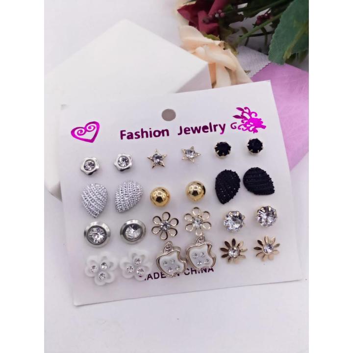 Pip Store Pack Of 12 - Earrings Tops Fashion Women trendy stylish girls ...