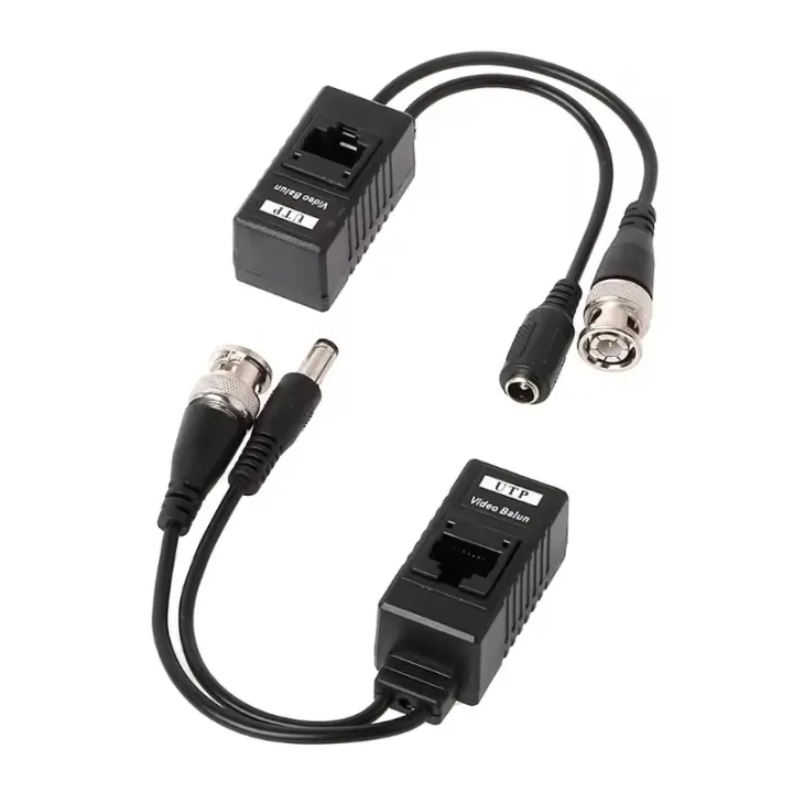 BNC to RJ45 Passive Video Power + Audio Balun Transceiver for CCTV Camera UTP RJ45 Data Transfer ...