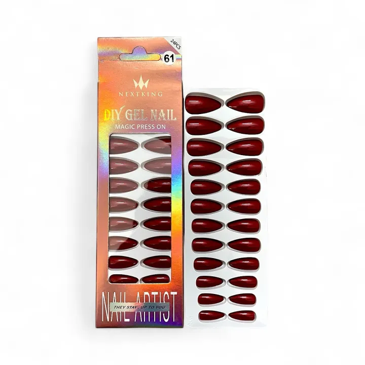 Fake Nails Pack of 24 Nails with Nail Glue stickers No: 61 | Daraz.pk