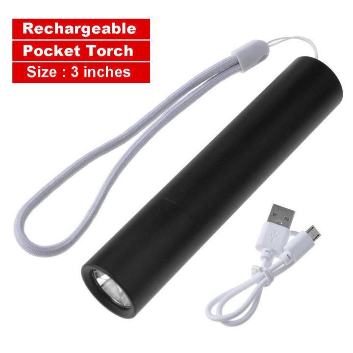 Rechargeable LED Torch Light Mini Pocket Flashlight Emergency light ...