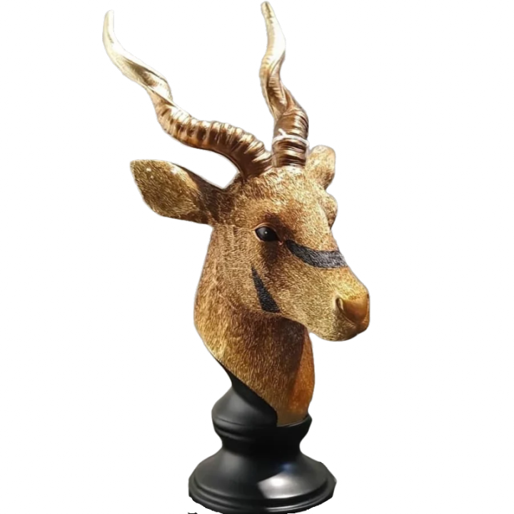 Markhor Table Trophy Sculpture – Golden Mountain Goat Sculpture for ...