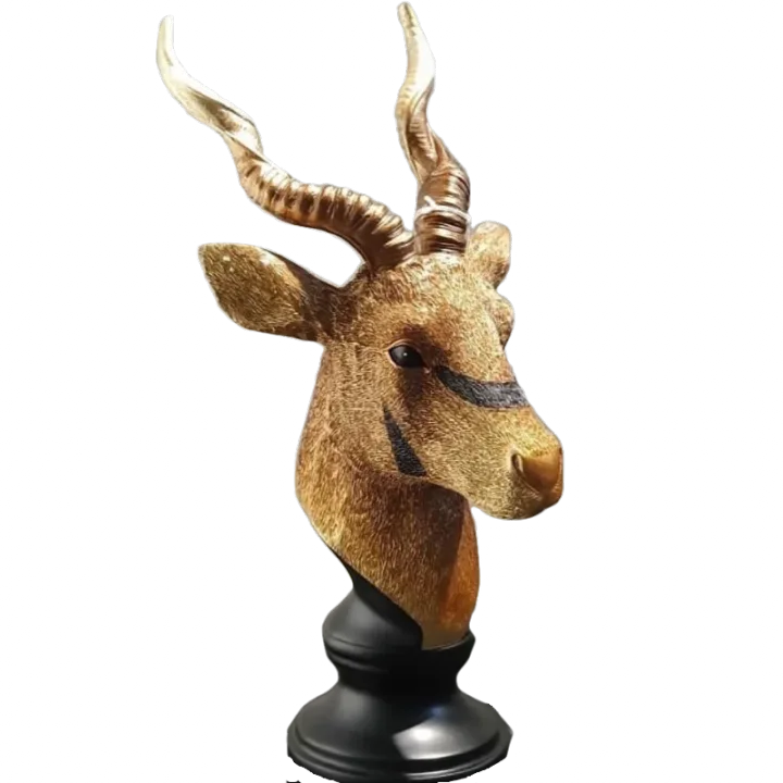 Markhor Table Trophy Sculpture – Golden Mountain Goat Sculpture for ...