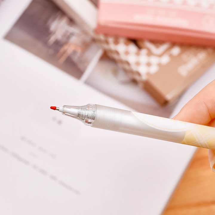 Boxed press pen Student ST head quick-drying 0.5mm press pen 6 pieces ...