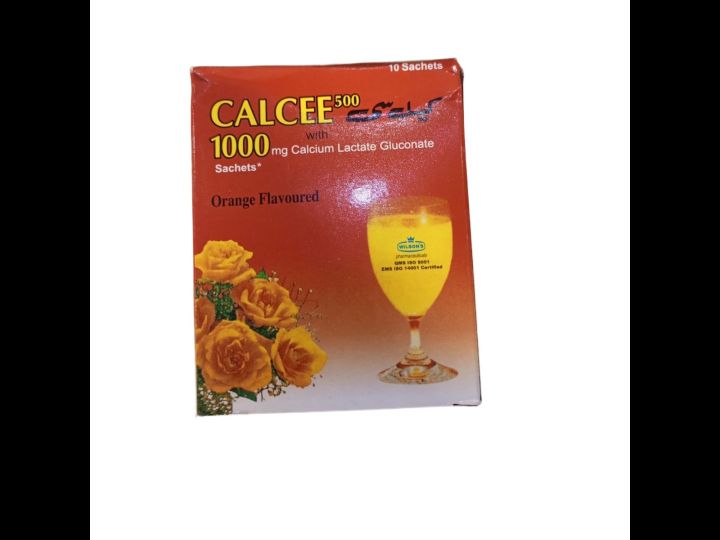 CALCEE 1000 MG CALCIUM LACTATE GLUCONATE SACHETS ORANGE FLAVORED | Daraz.pk