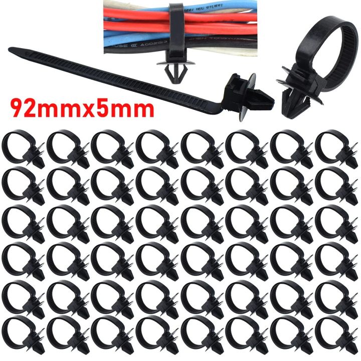 50Pcs Universal Car Nylon Cable Ties Wrap Fixed Fastener Clips Auto ...