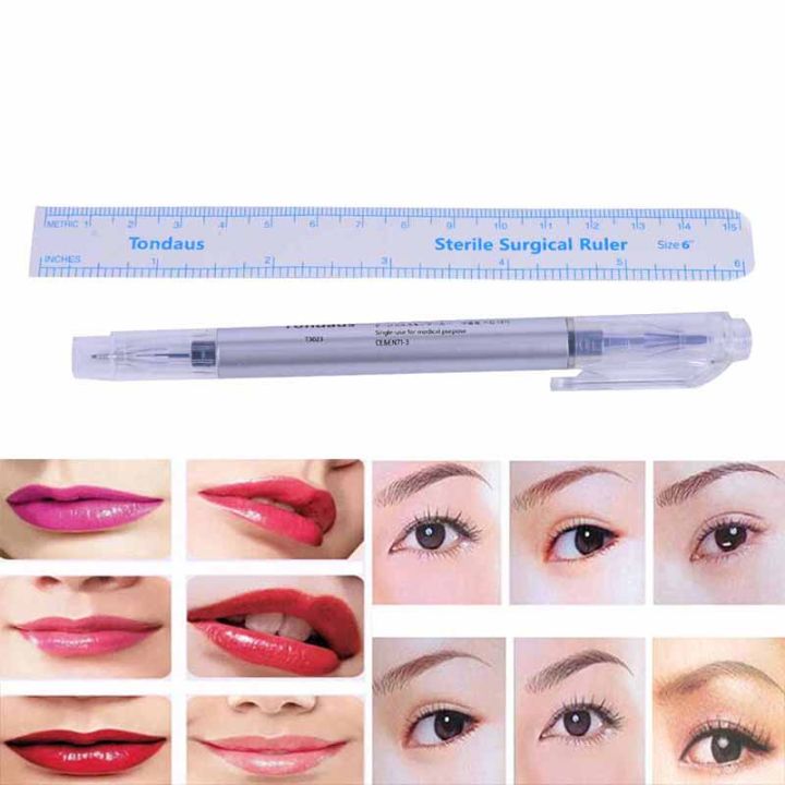 Pro Surgical Skin Marker Pen Ruler Scribe Tool Tattoo Piercing ...