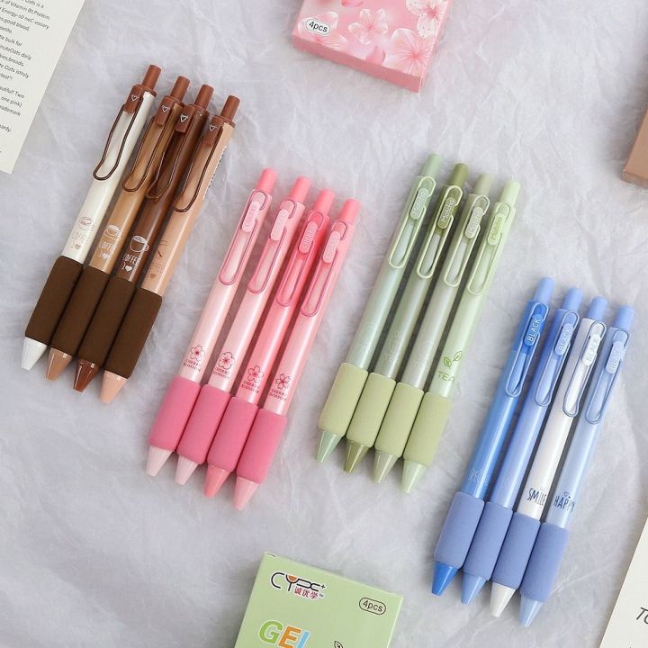 4PCS Cute Creative Stationery 0.5mm Black Color Ink Neutral Pen ...