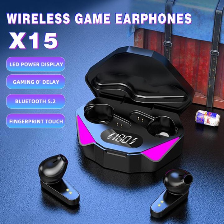 New X15 TWS Bluetooth Earphones Wireless Headphones 65ms Low Latency Earbuds Esport Gaming ...