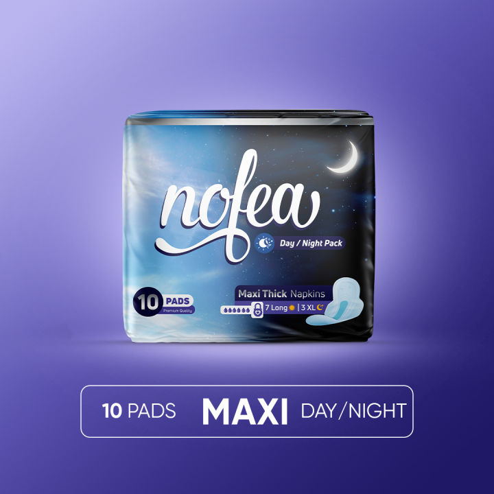 Nofea Napkins/Sanitary Pads Day and Night Maxi Thick - 10 pads | Daraz.pk