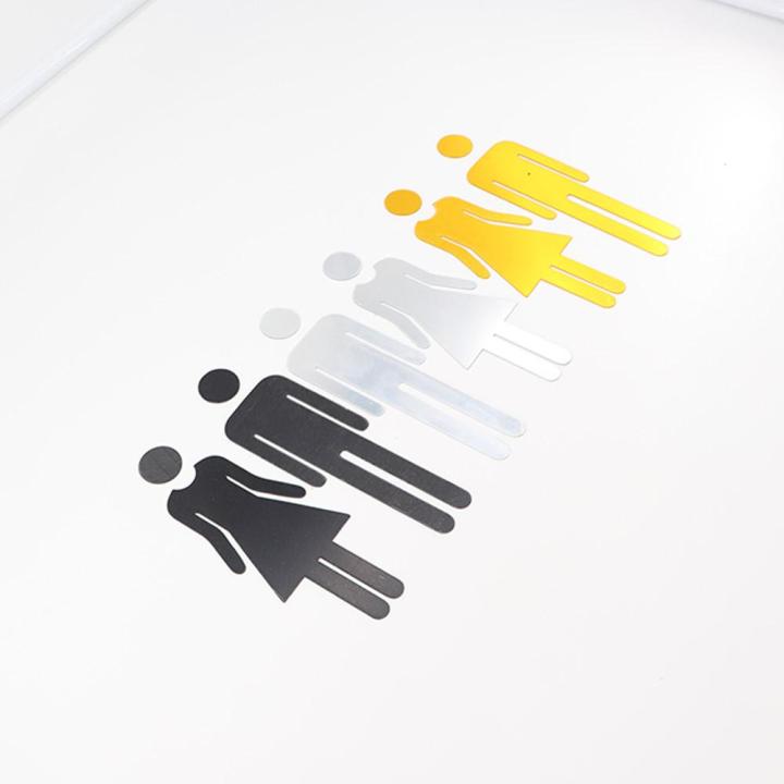 Acrylic Adhesive Washroom Sign Wc Door Men Symbol Women Symbol Bathroom ...