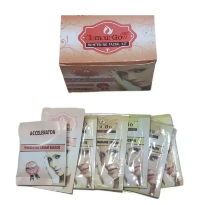Glamour Glow 6 Steps Whitening Facial Sachet With Bleach Sachet Best ...