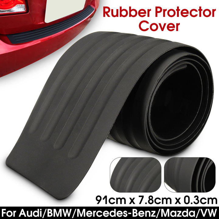 Universal 90cm Car Rear Bumper Protector Plate Rubber Cover Guard Trim ...