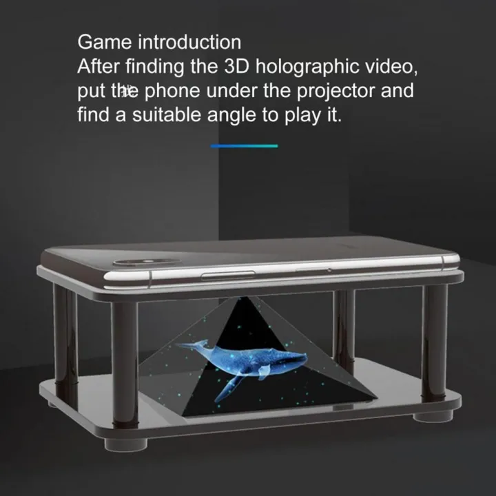 Universal 3D Holographic Display Stand Projector Mini Pyramid Hologram ...