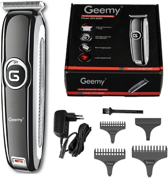 Geemy GM-6050 Professional T-blade Hair Trimmer Electric Beard Trimmer Precision Cutter Hair ...