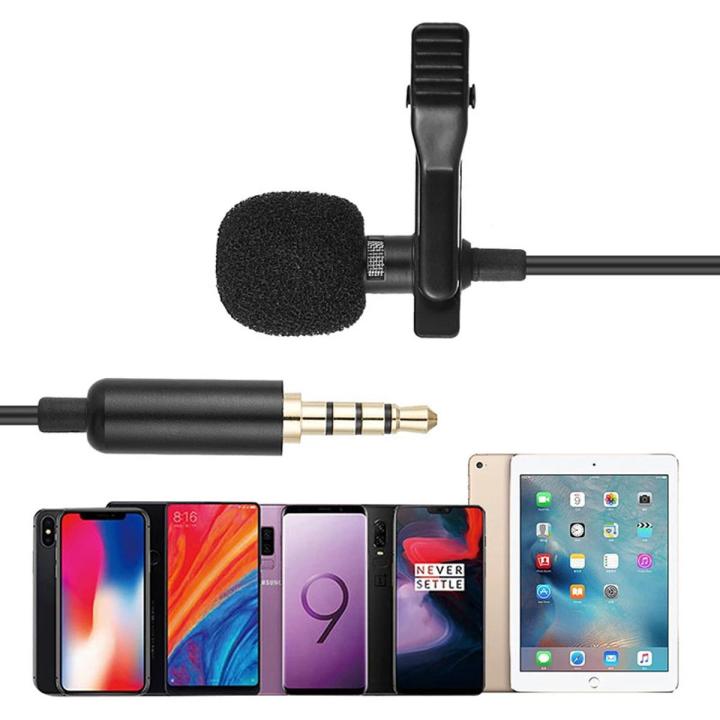Portable Mini Lavalier Microphone 3.5 mm Tie Collar Clip Microphone for ...