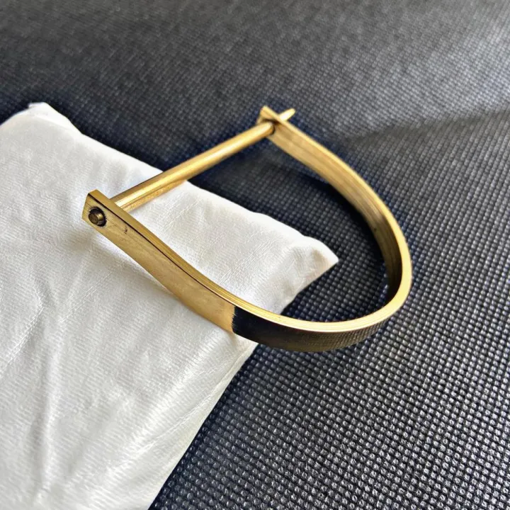 Modern Adjustable Golden Kara Bracelet for Men - Elevate your style ...