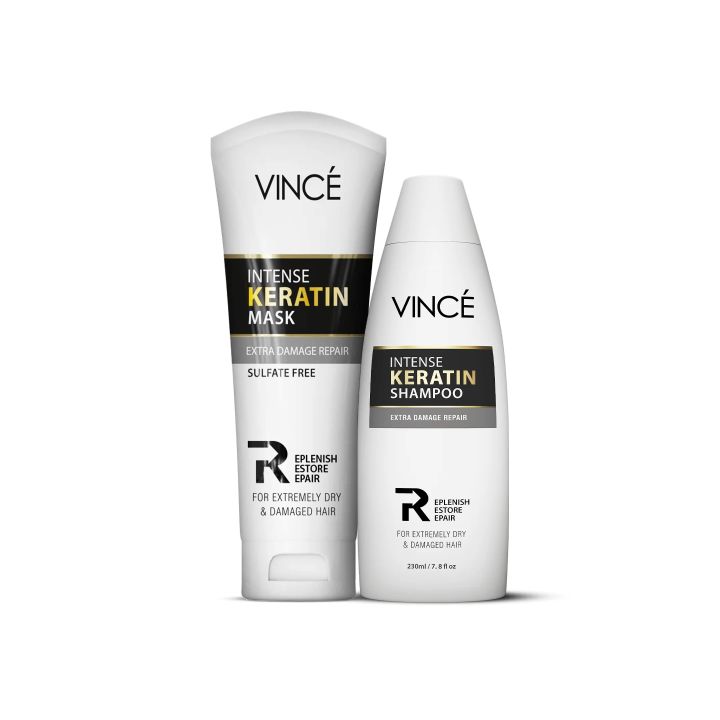 Vince Intense Keratin Shampoo & Hair Mask 230ml & 200ml | Daraz.pk