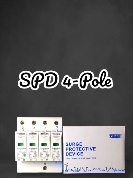 TOMZN AC Spd 4 Pole | 4Pole AC Spd (Surge Protective Device) | TOMZN SPD 3-Phase 4-Pole Surge ...