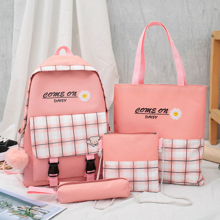 4 Piece Girls Backpack Stylish and Affordable Ladies College ...