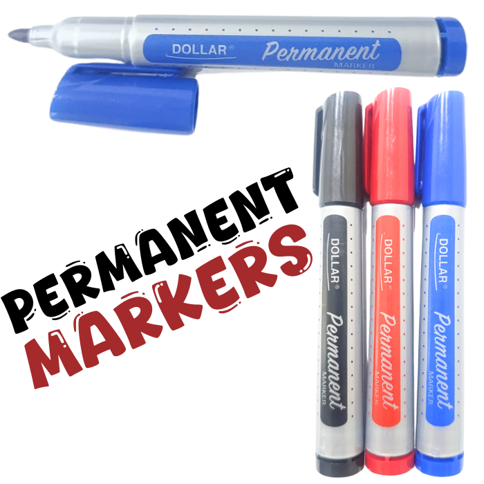 Pack Of 3 Permanent Markers Refillable in Red,Blue ,Black | Daraz.pk
