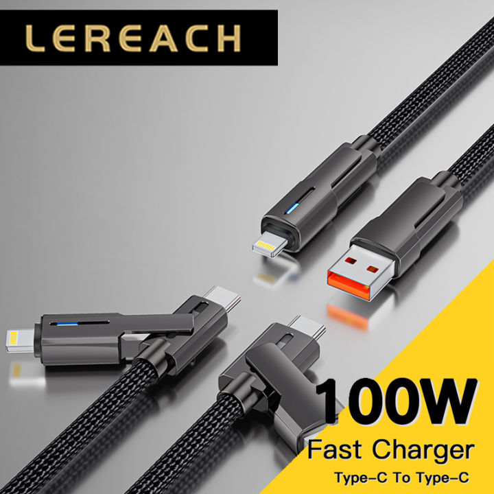Lereach For PD Type C Lightning USB 100W Fast Nylon Charge Cable | Daraz.pk