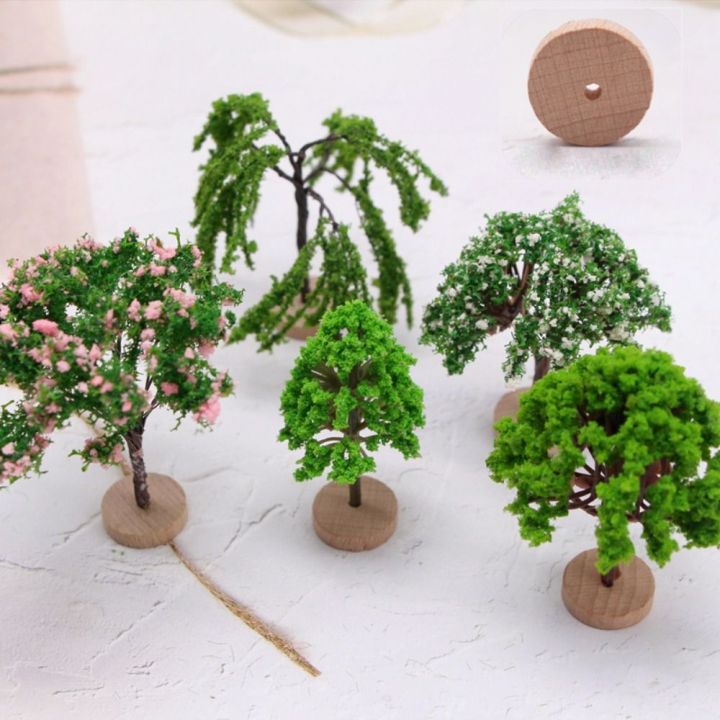 DIY Crafts Plastic Model Trees Artificial Moss Rocks/Wooden Base ...