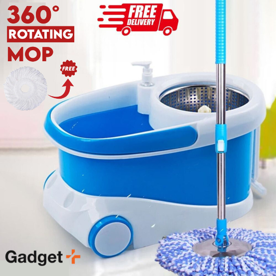 Premium Spin Mop Bucket, Made Of Hard Plastic Material And Stainless ...