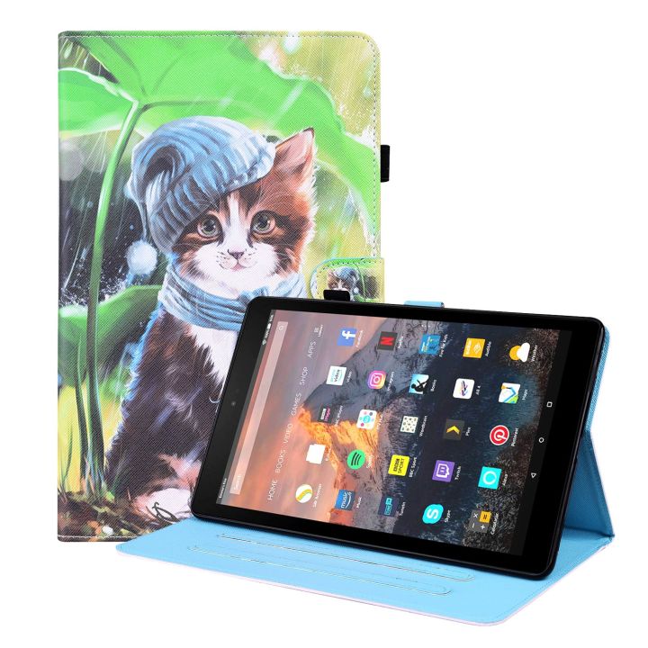For Amazon Fire HD 10 2019 Animal Pattern Horizontal Flip Leather Case ...