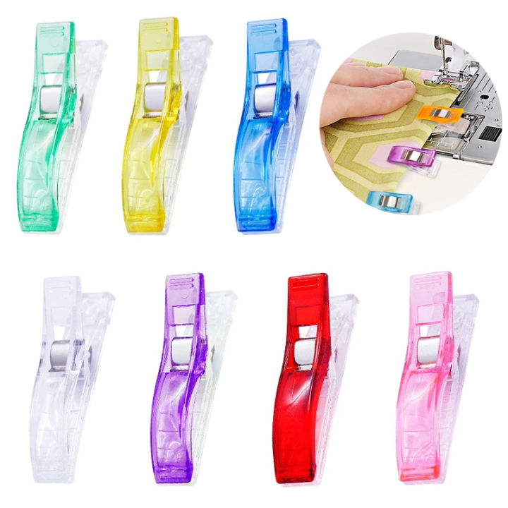 Grim Teiousx 20Pcs Large Sewing Clips Multicolor Plastic Clips Fabric ...