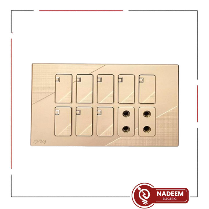 ECM Metal Series 8 Switches + 2 Sockets Electric China Fitting Sheet ...