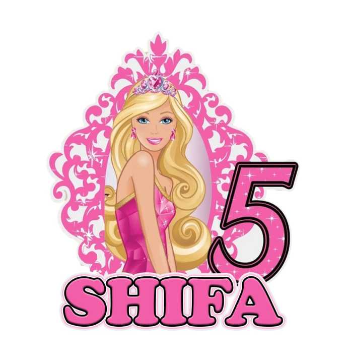 Personalised Digital Cake Topper Barbie Theme topper for Birthday Party ...