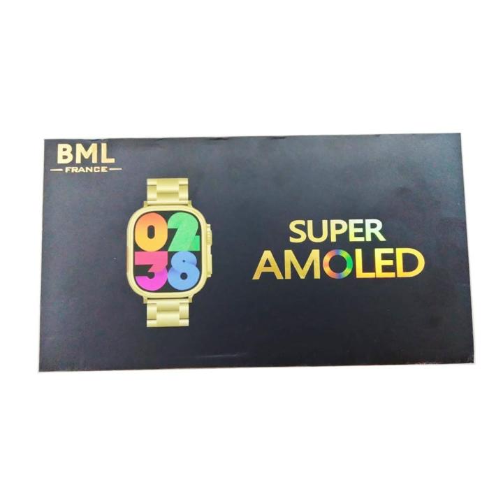 BML BW16 Ultra Gold Smart Watch (Dual Strap) Edition Super Amoled-Exerciser Reminder | Daraz.pk
