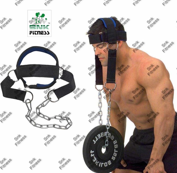 Weightlifting Bodybuilding Gym Fitness Heavy Duty Head Neck Harness Bar ...