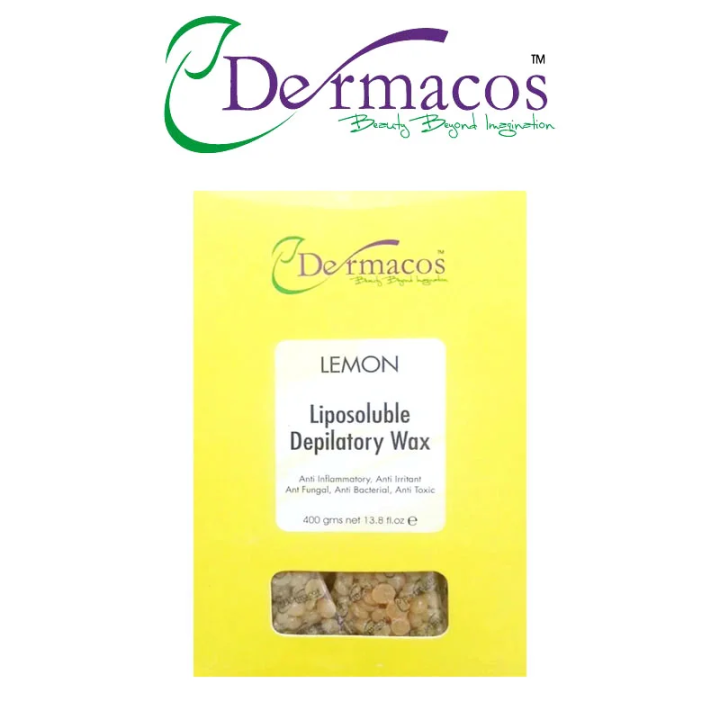Dermacos Lemon Depilatory Wax | Lemon liposoluble wax smooth hair removal | 400gm | Daraz.pk