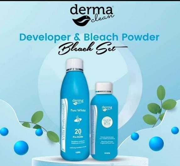 Derma Clean Bleach Developer and Bleach Powder Set: Complete Kit for ...