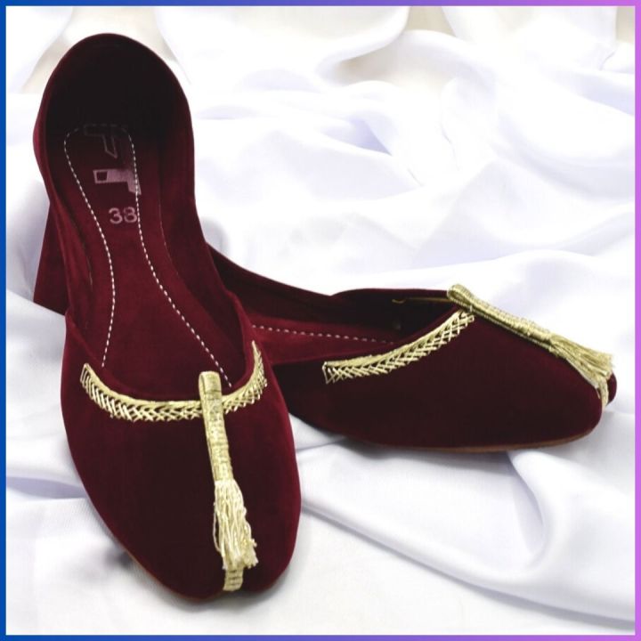 Fancy trending design Maroon Khussa for women KH0543 | Daraz.pk