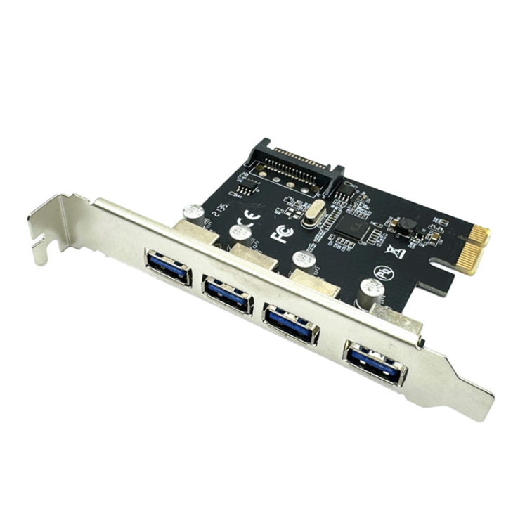 4 Port USB 3.0 PCI-E Expansion Card PCI Express PCIe USB 3.0 Hub Adapter 5Gbps Riser Controller ...