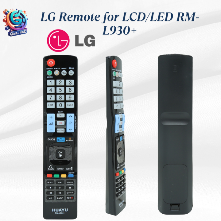 Universal Remote For LG LED & LCD TV Huayu RM-L930+ Black | Daraz.pk