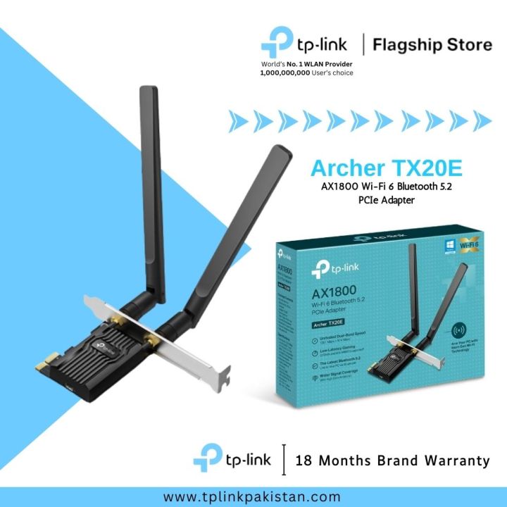 TP-Link Wi-Fi 6 Bluetooth 5.2 Card Archer TX20E AX1800 Wi-Fi 6 ...