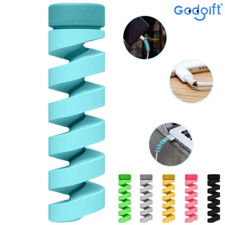 Spiral Cable Protector Data Line Bobbin Winder USB Cable Protector ...