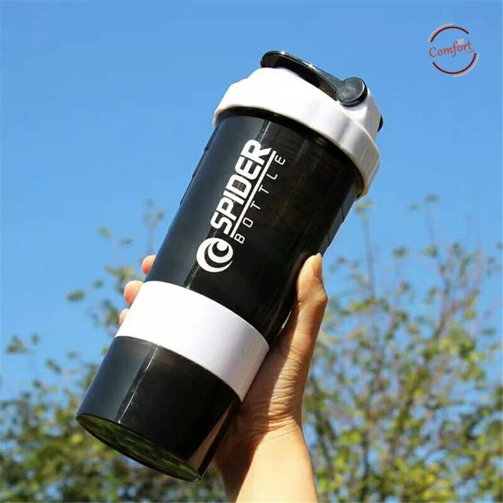 Protein Shaker Bottle for Gym 3 in1 Workout Yoga Fitness Running ...